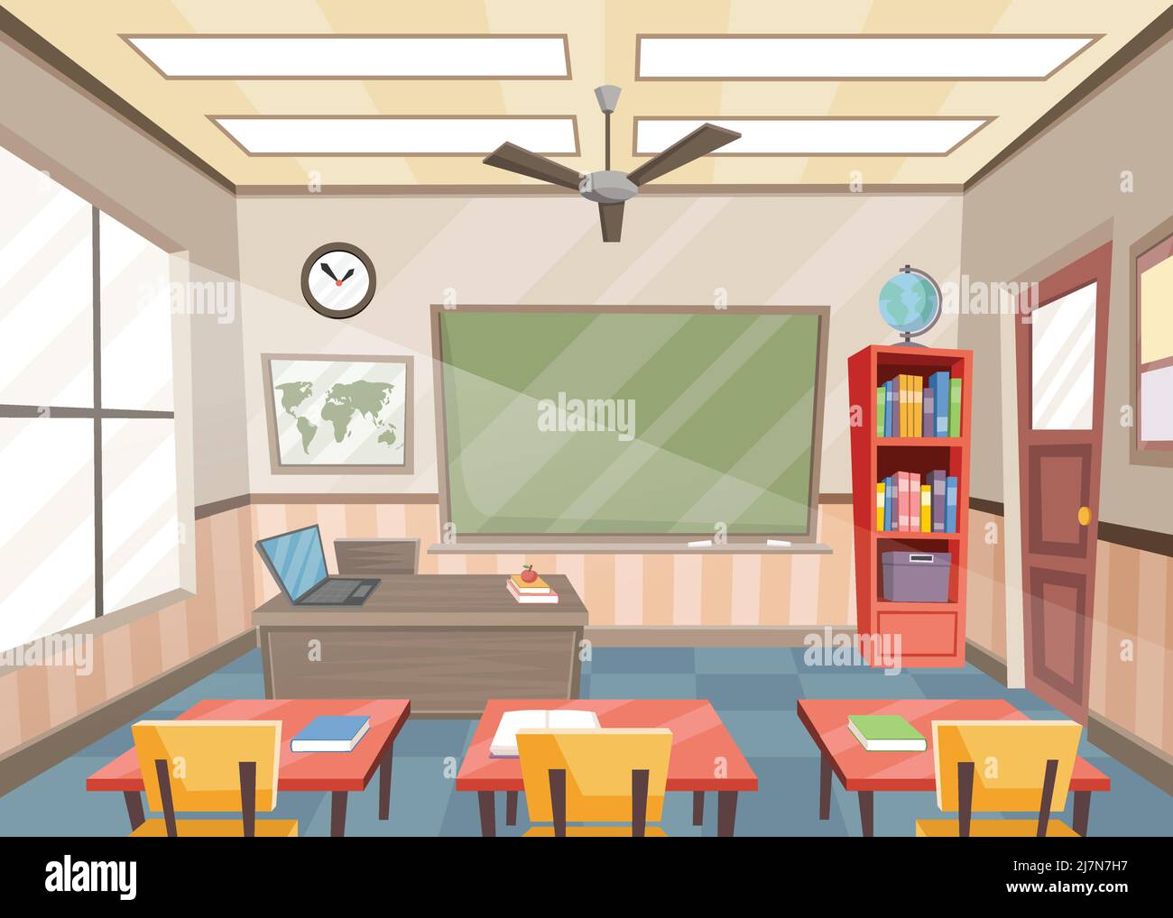 Empty computer classroom chairs Stock Vector Images - Alamy