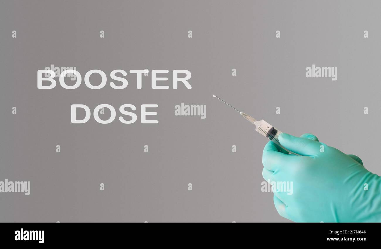 Booster Dose words for immunity vaccine as disease concept Stock Photo ...