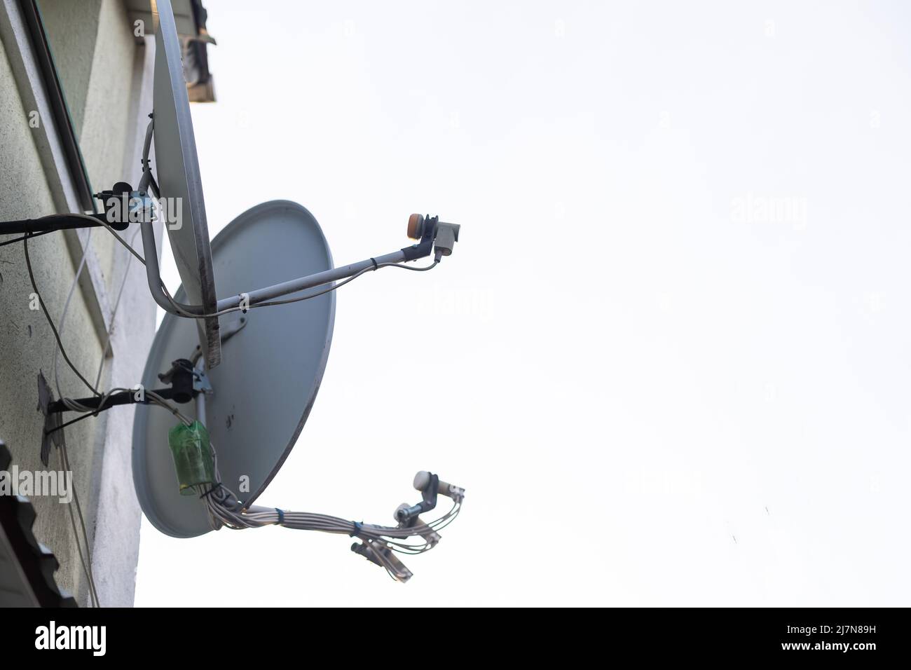 satellite dish and television antenna on roof top Stock Photo - Alamy