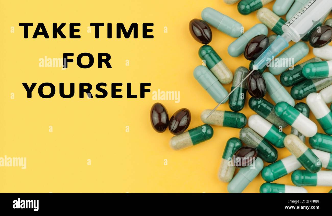 Take time for yourself words and prevention concept Stock Photo - Alamy