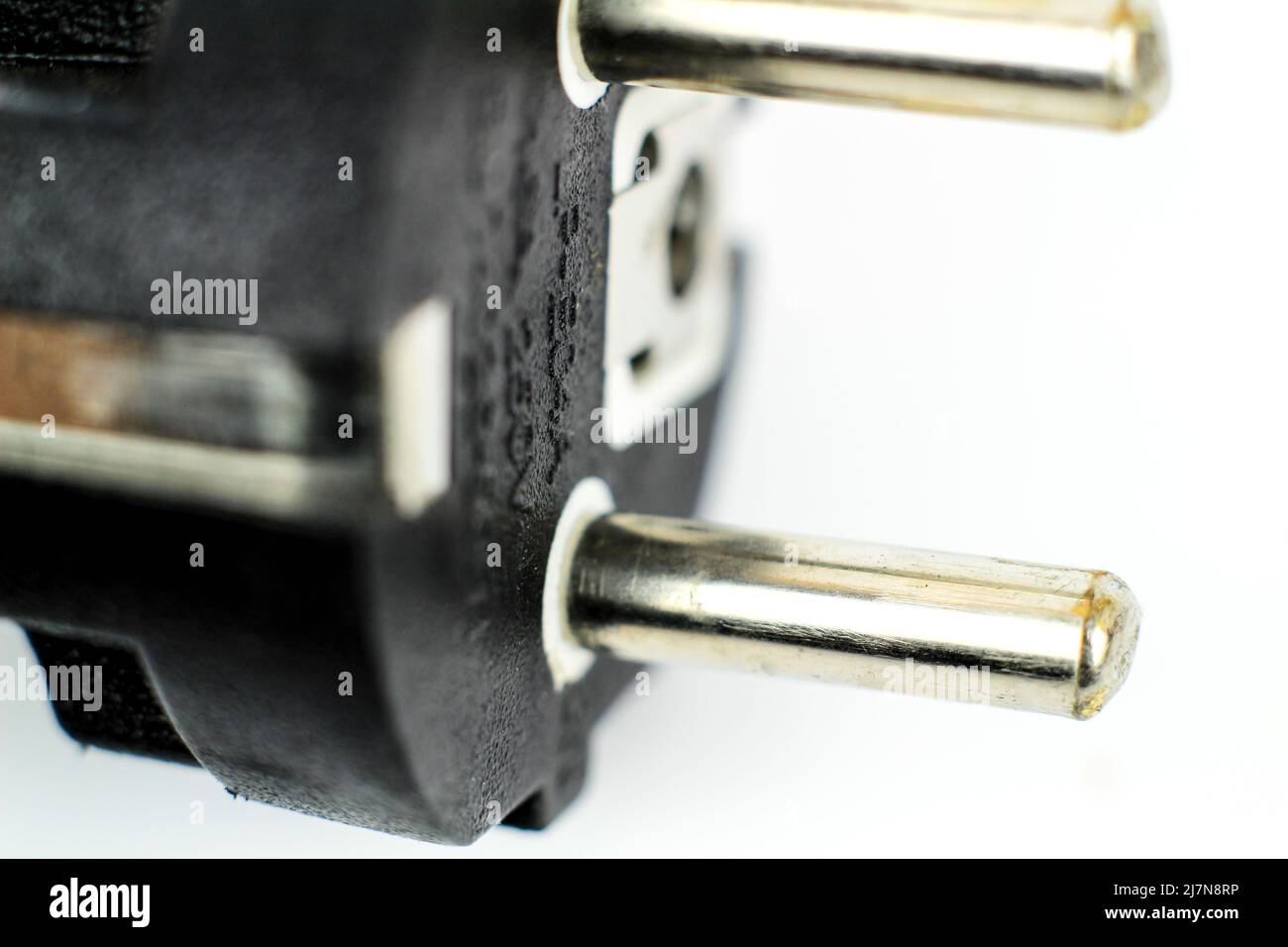 16a 250v black plastic male plug on white background Stock Photo - Alamy