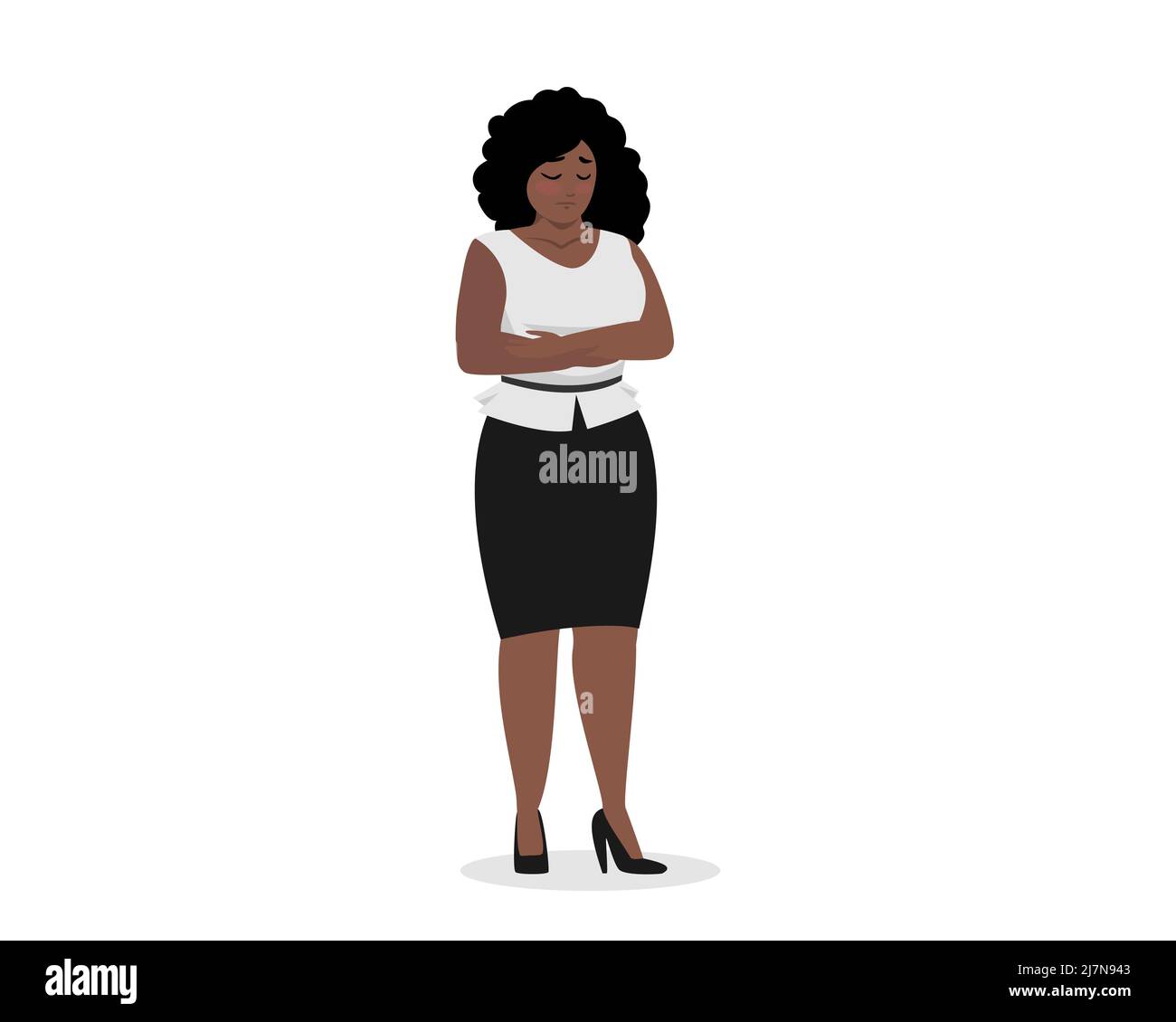 Obese black woman sad hi-res stock photography and images - Alamy
