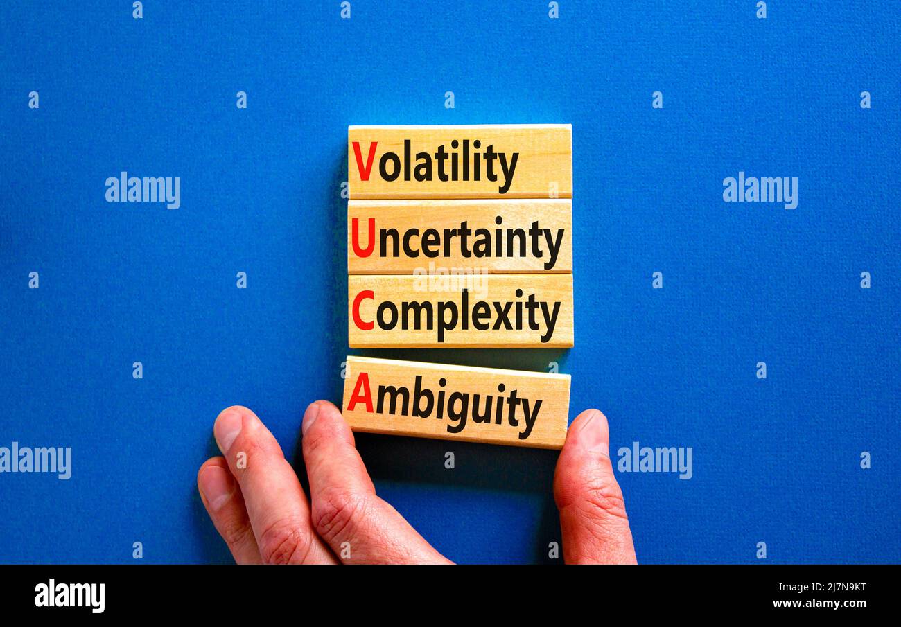 VUCA volatility uncertainty complexity ambiguity symbol. Concept words ...
