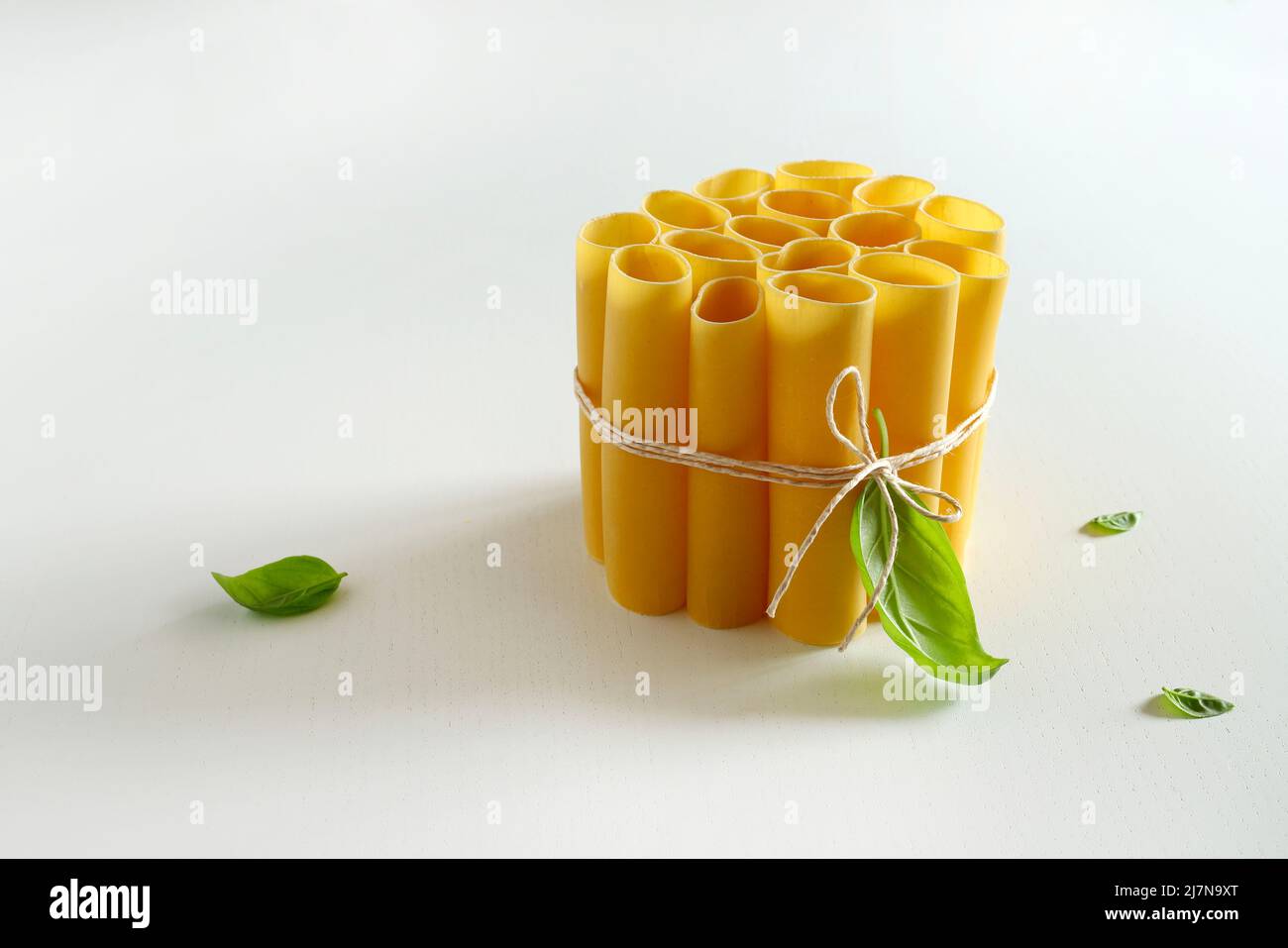 Cannelloni pasta tubes isolated on white background. Italian food Stock ...