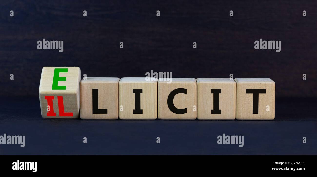 Illicit or elicit symbol. Turned wooden cubes and changed the concept ...