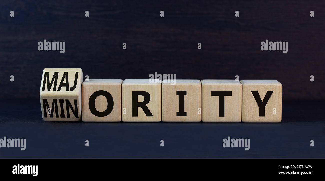 Minority or majority symbol. Turned wooden cubes and changed the ...