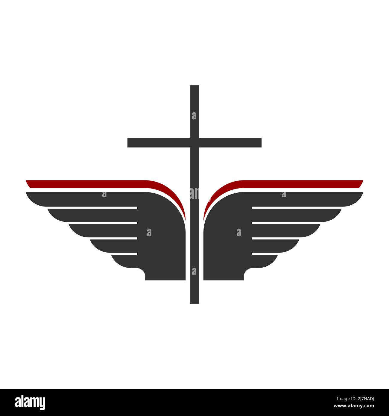 Christian symbol. Vector logo. Cross of Jesus Christ and wings - a ...