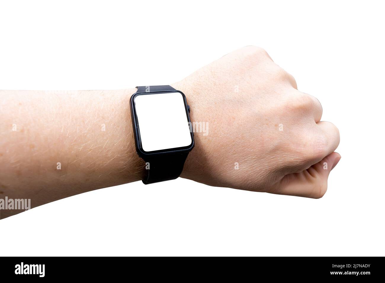 Hand with smart watch copy space and isolated Stock Photo - Alamy