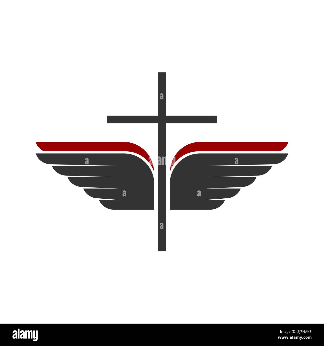 Christian symbol. Vector logo. Cross of Jesus Christ and wings - a ...