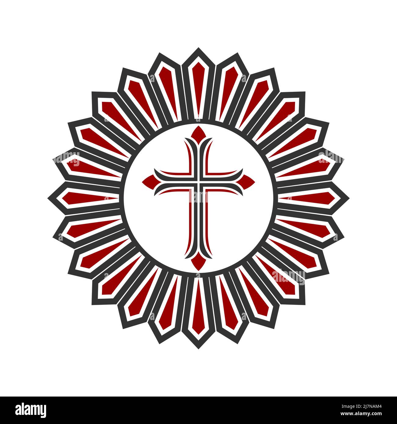 Christian symbol. Vector logo. Cross of Jesus Christ and all-round ...