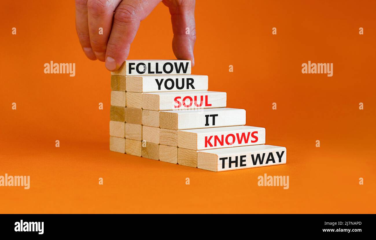 Motivation and inspiration symbol. Wood blocks with words Follow your ...