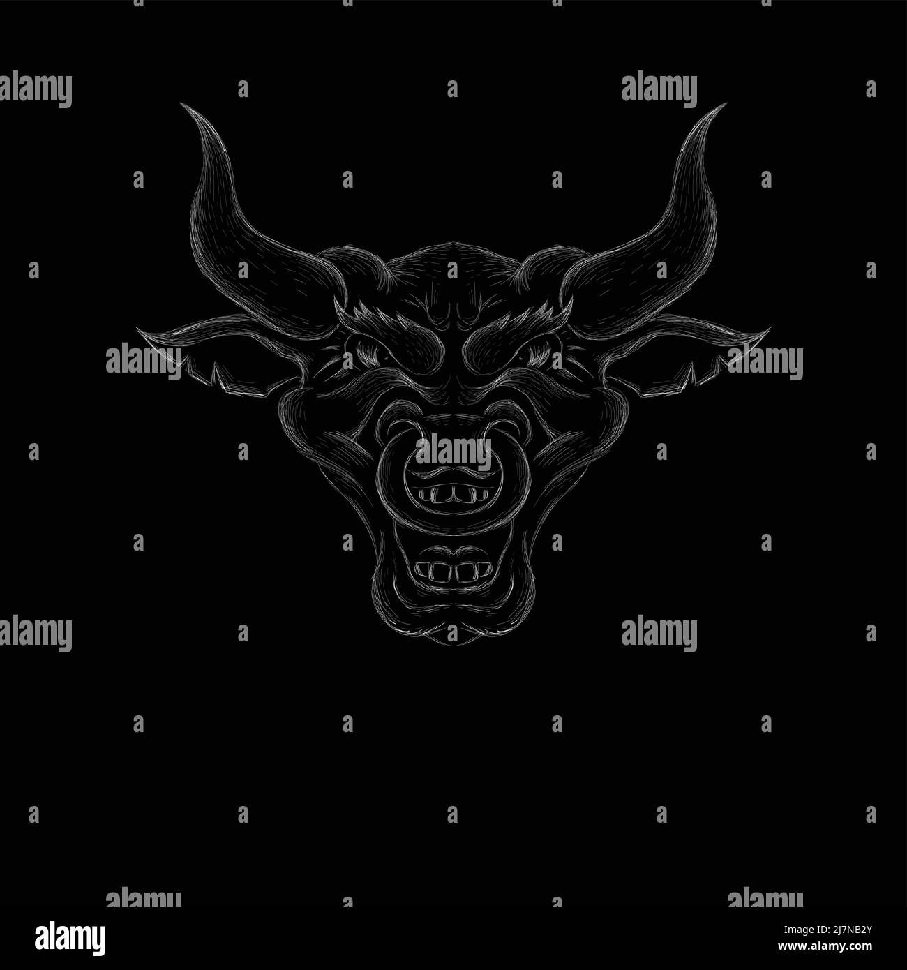 The Vector logo bull for T-shirt design or outwear. Hunting style bull ...