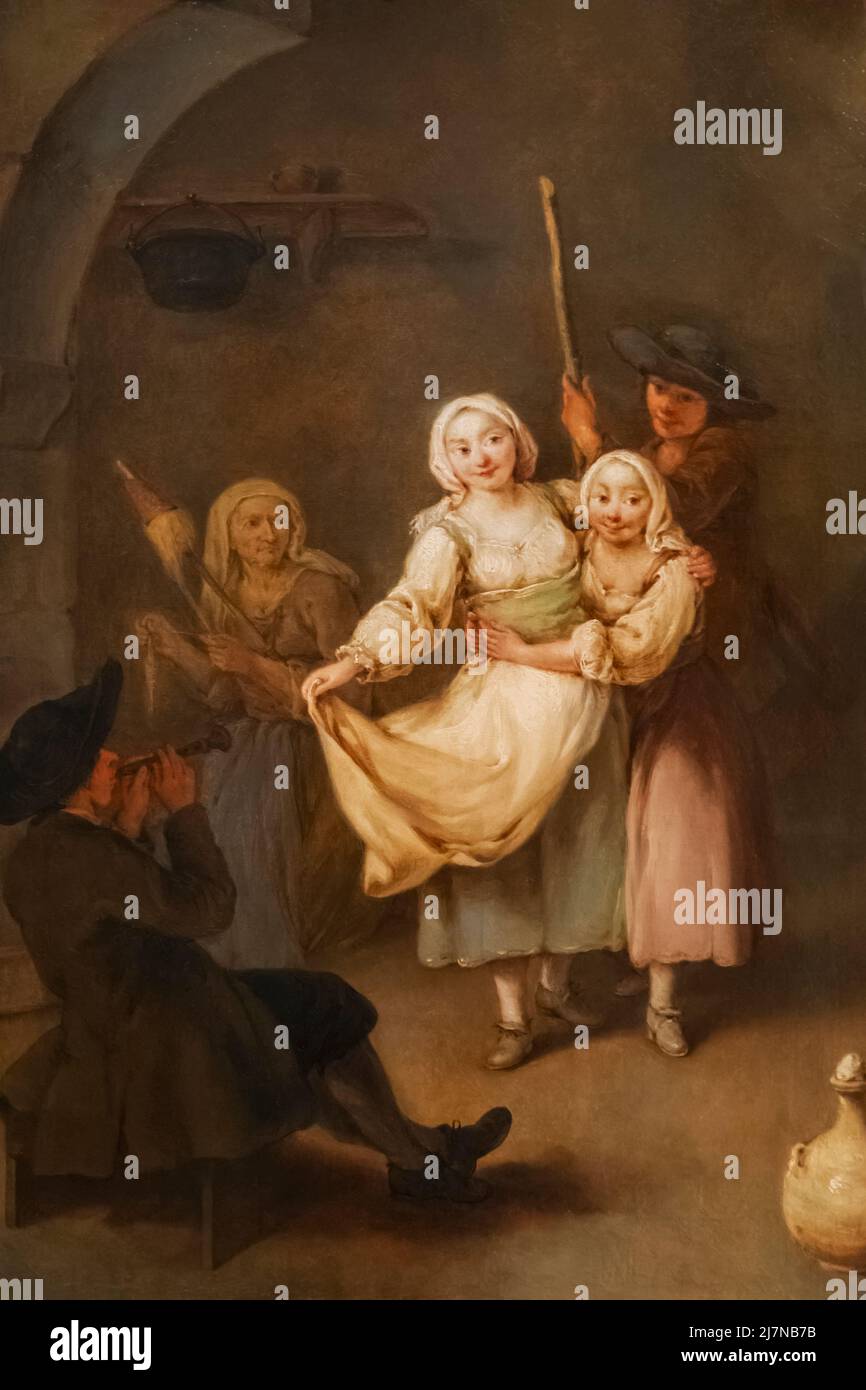 Painting titled "The Dance" by Italian Artist Pietro Longhi dated 1750 ...