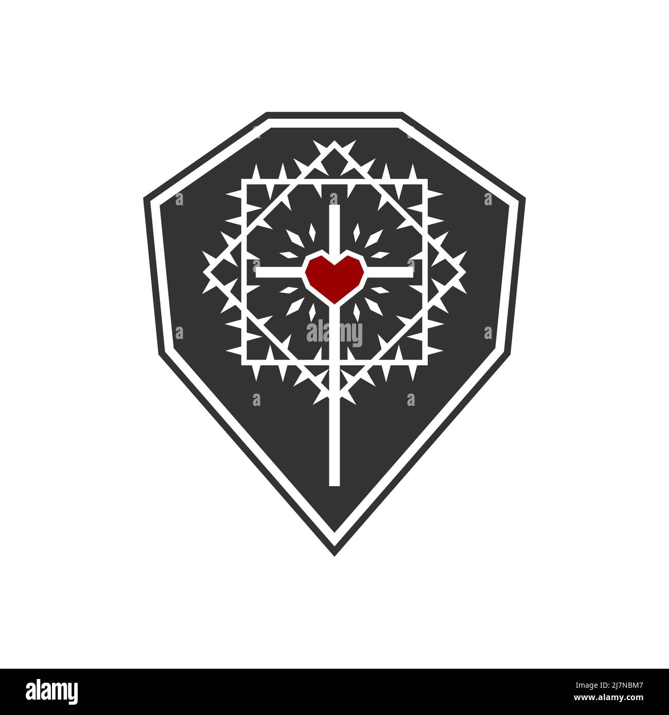 Christian illustration. Church logo. The cross of Jesus Christ with a ...