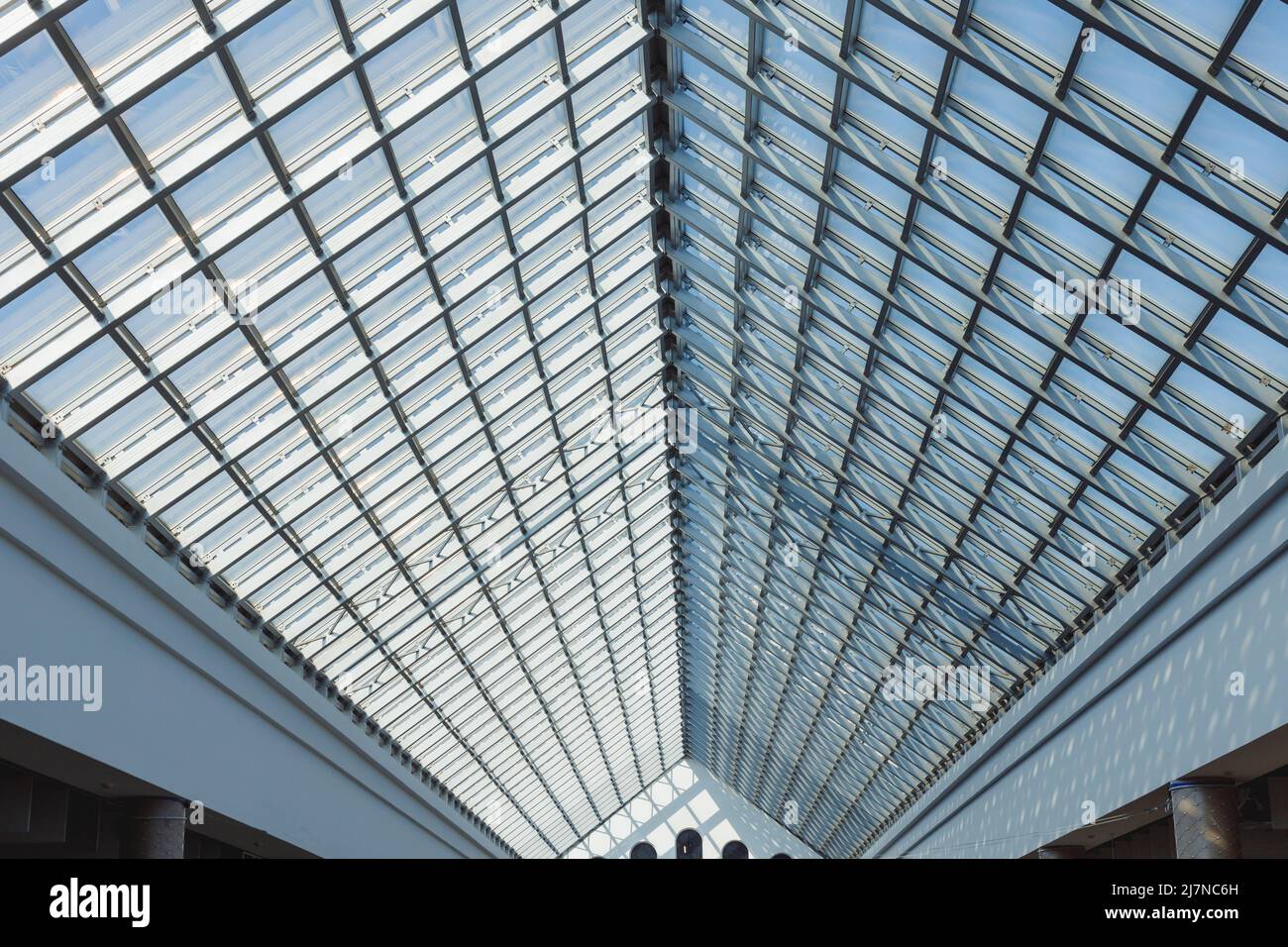 Modern architecture with glass window and roof Stock Photo - Alamy