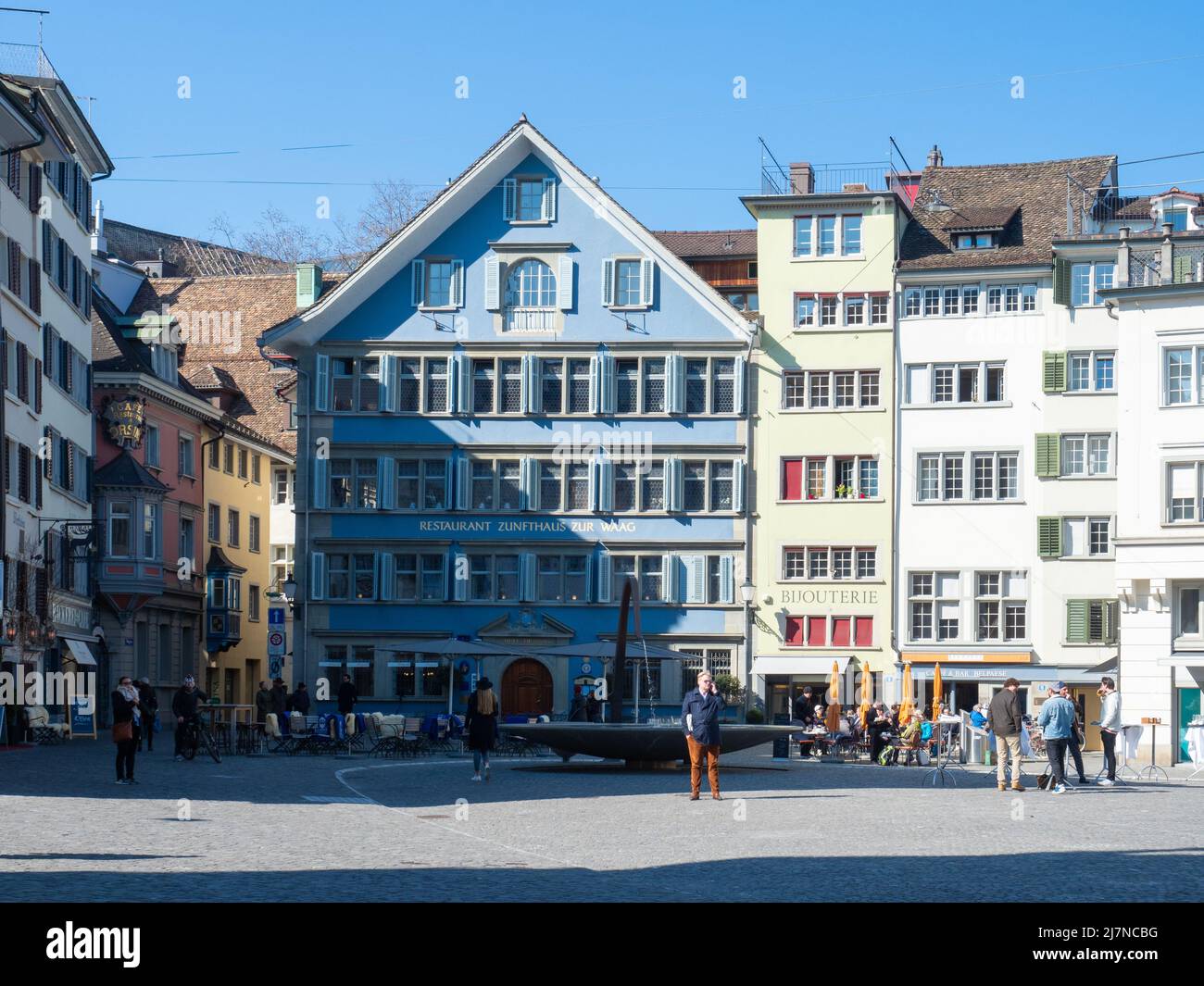 Zurich, Switzerland - March 5th 2022: Recently renovated historic ...