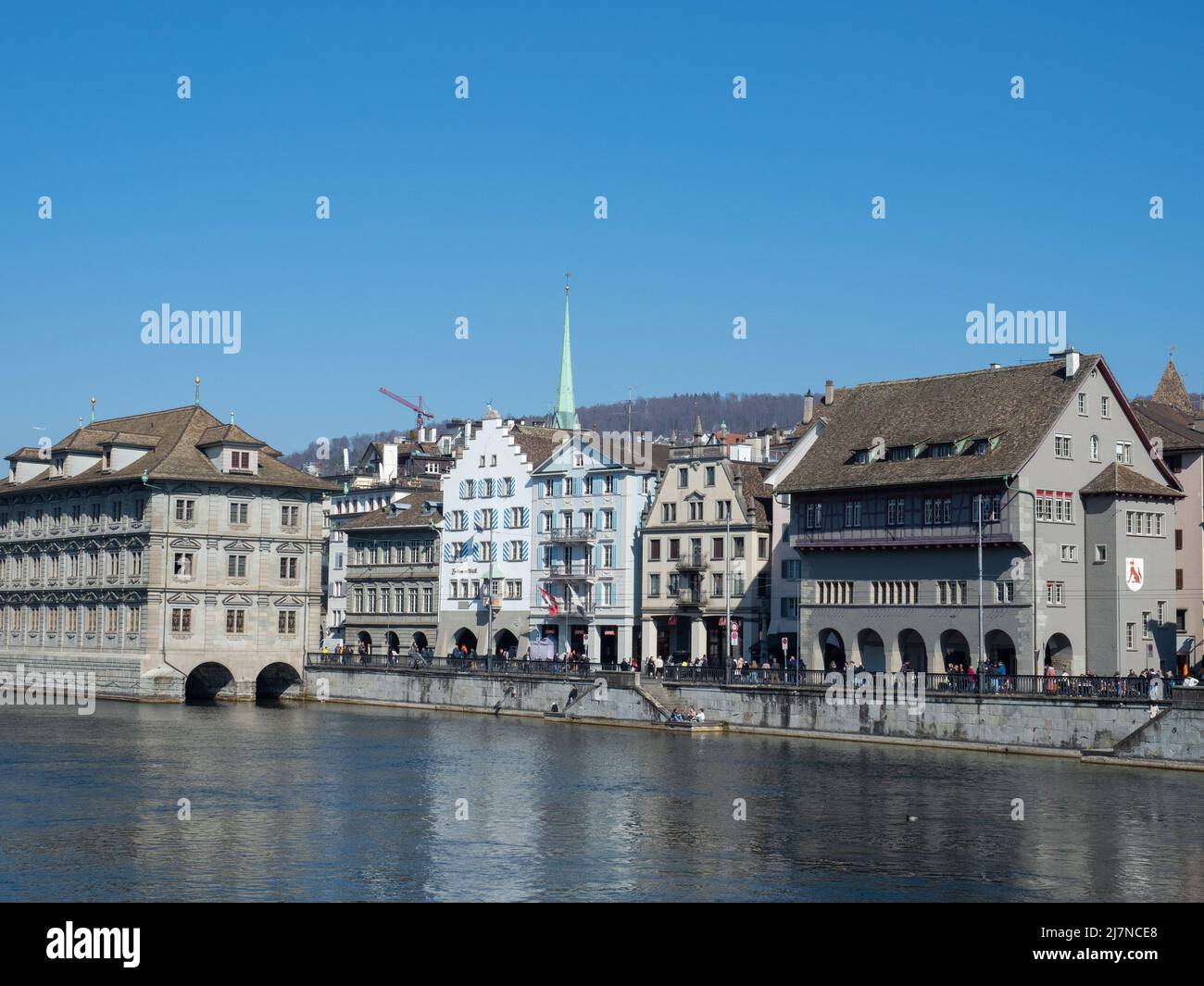 Zurich, Switzerland - March 5th 2022: Historic buildings situated at ...