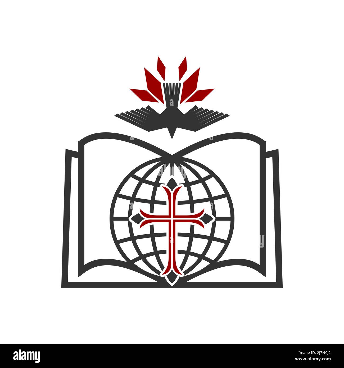 Christian illustration. Church logo. The cross of Jesus against the ...