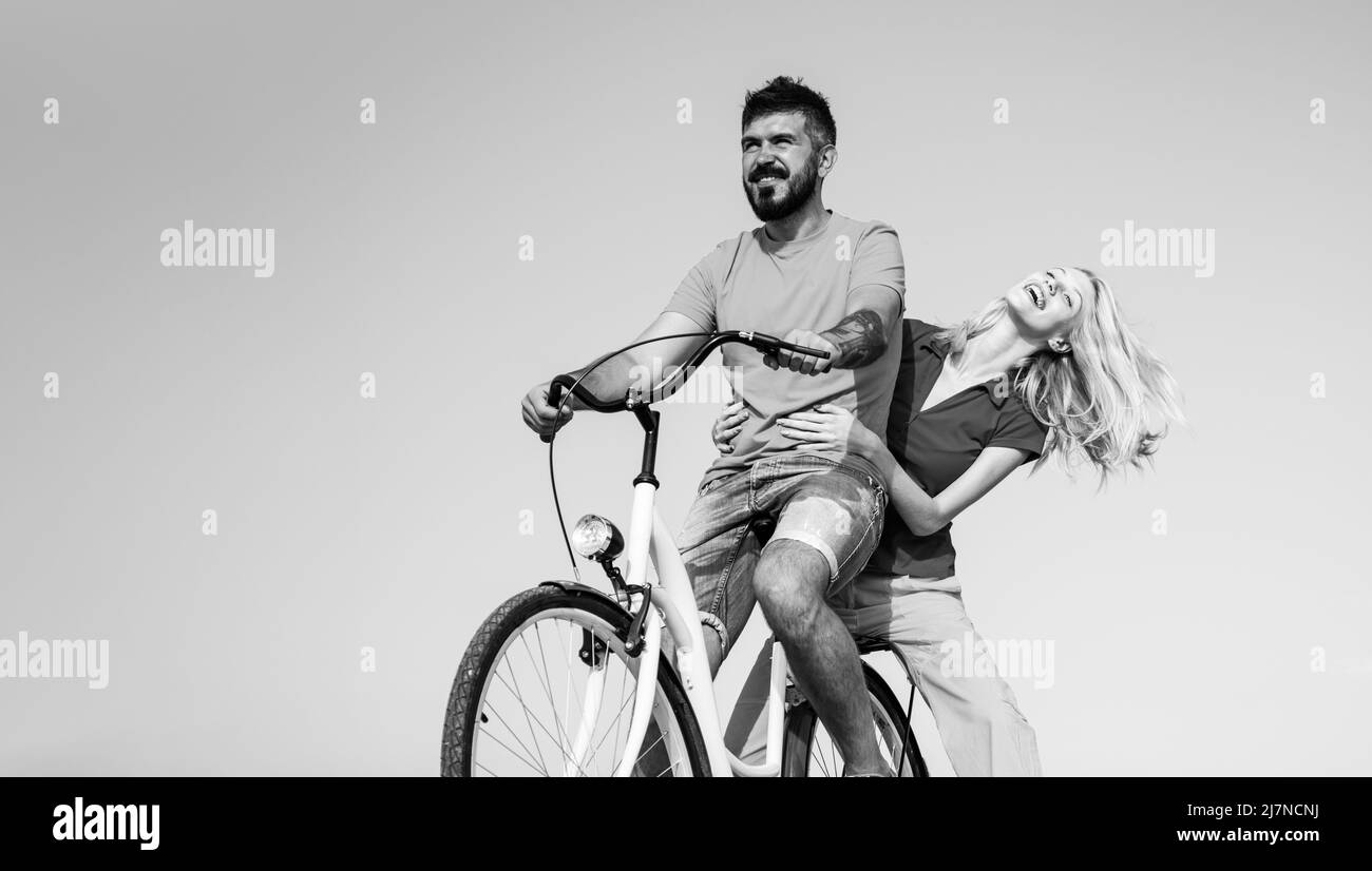 Romantic young couple. Couple is young and in love. Summer vacation ...