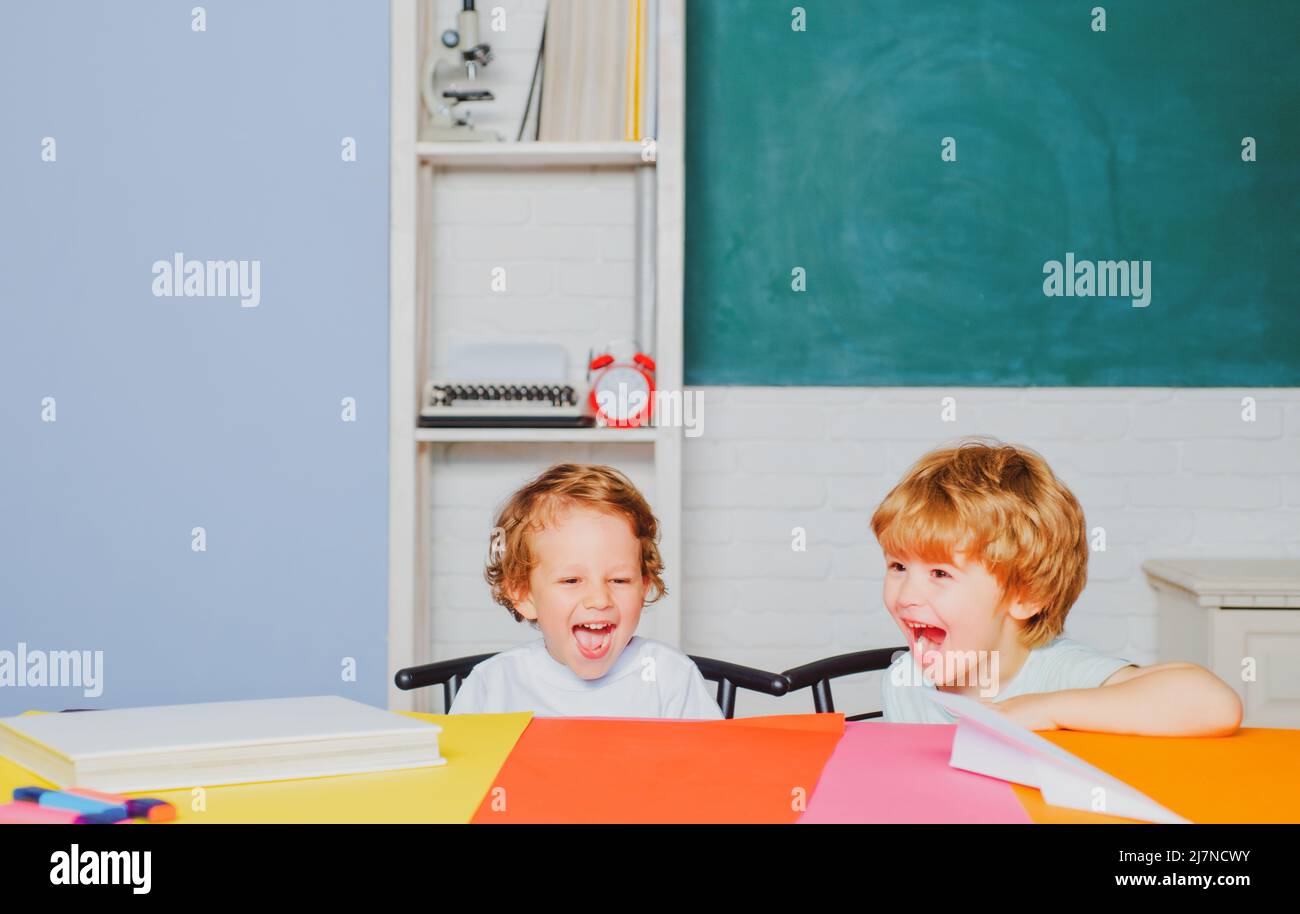 Funny toddlers from elementary school laughing and smiling. Kids funny ...