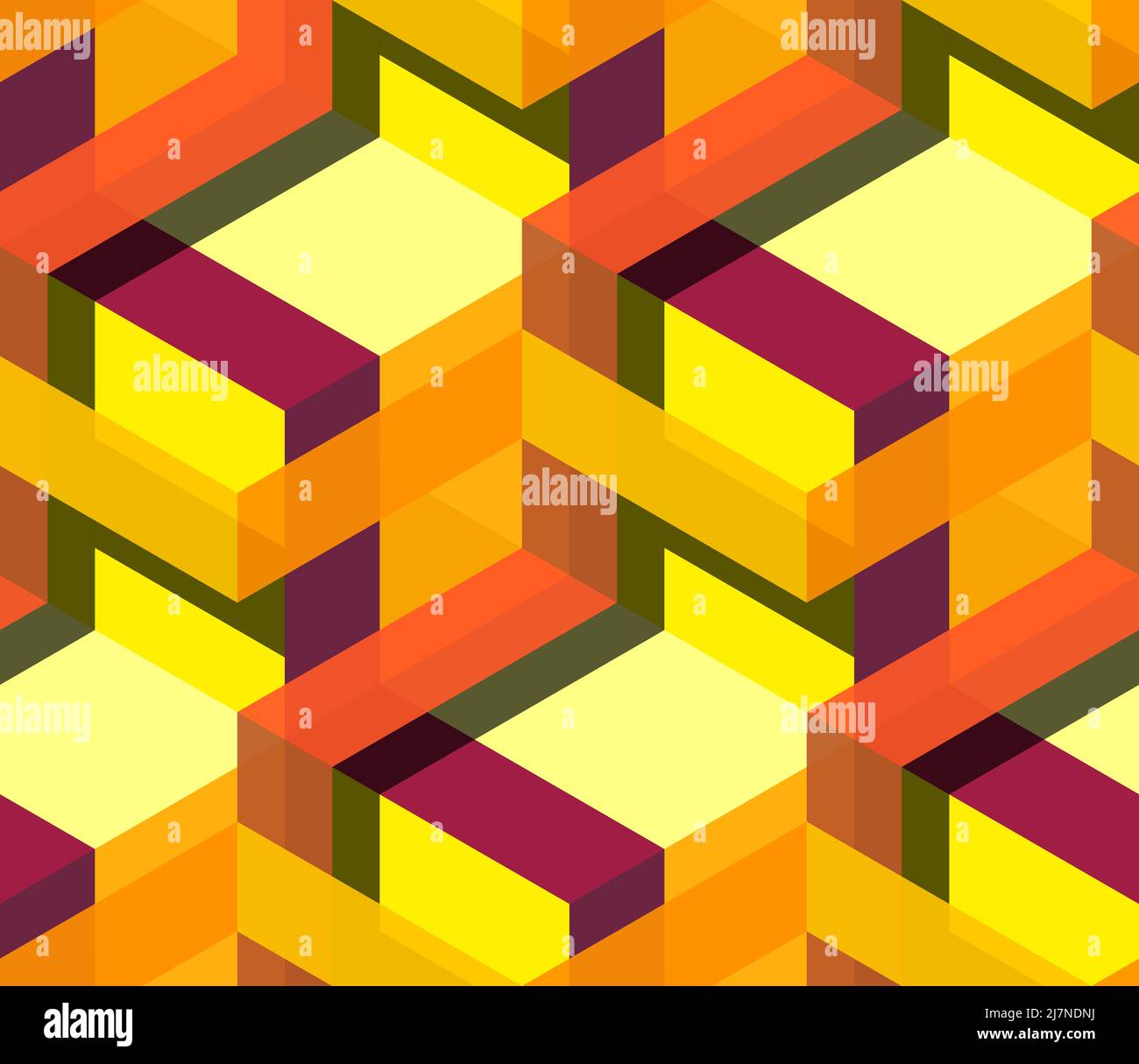 3d illustration of Seamless graphic axonometry geometric abstract ...