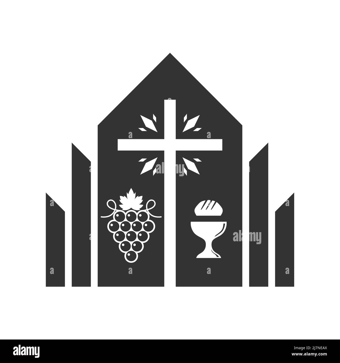 Christian illustration. Church logo. The Church is the place of unity ...