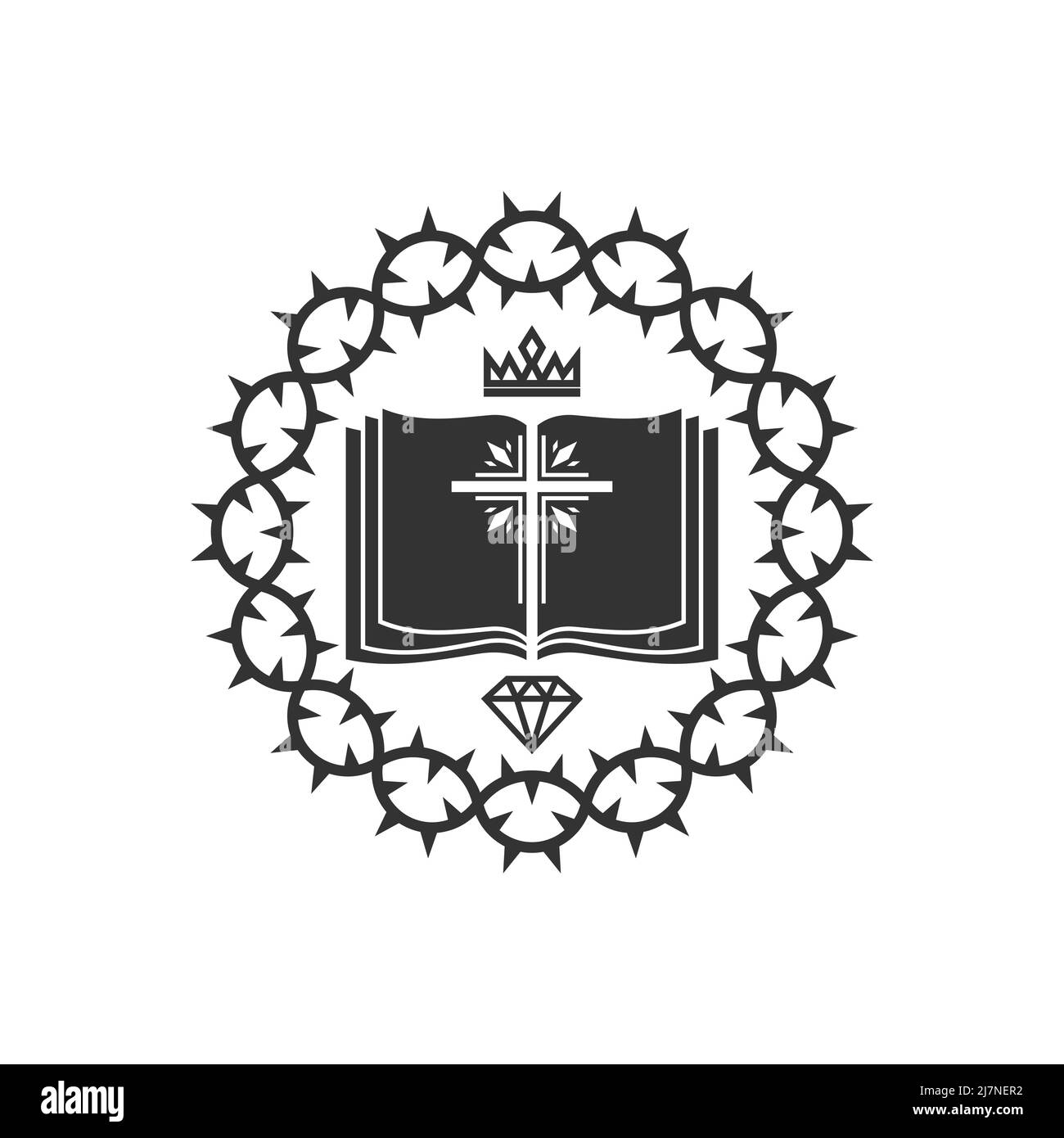 Church logo cross jesus crown hi-res stock photography and images - Alamy