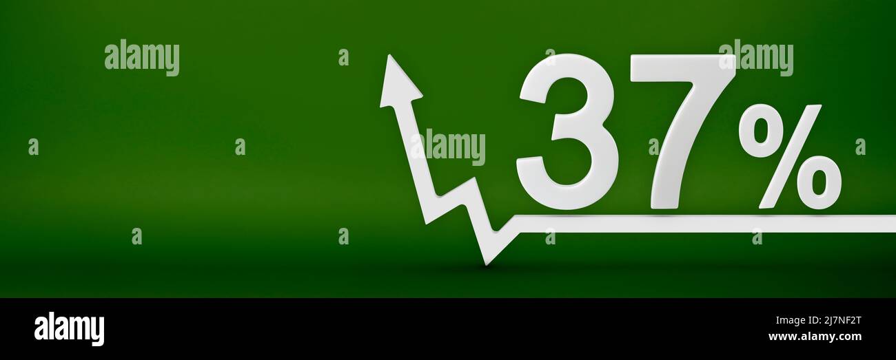 37 percent. The arrow on the graph points up. Rising prices, inflation ...