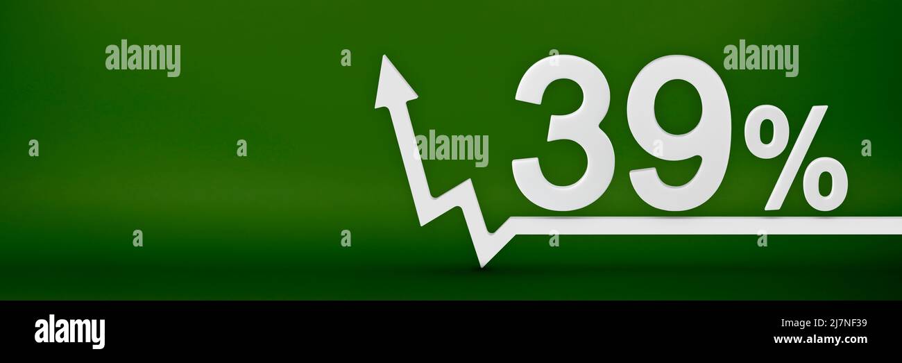 39 percent. The arrow on the graph points up. Rising prices, inflation ...