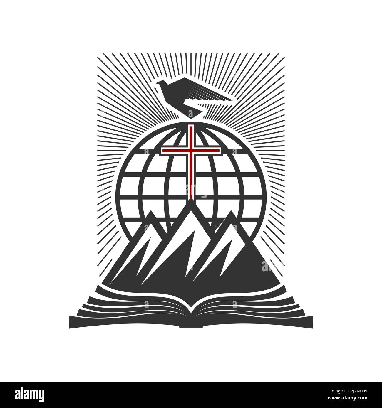 Christian illustration. Church logo. The cross is a symbol of the ...