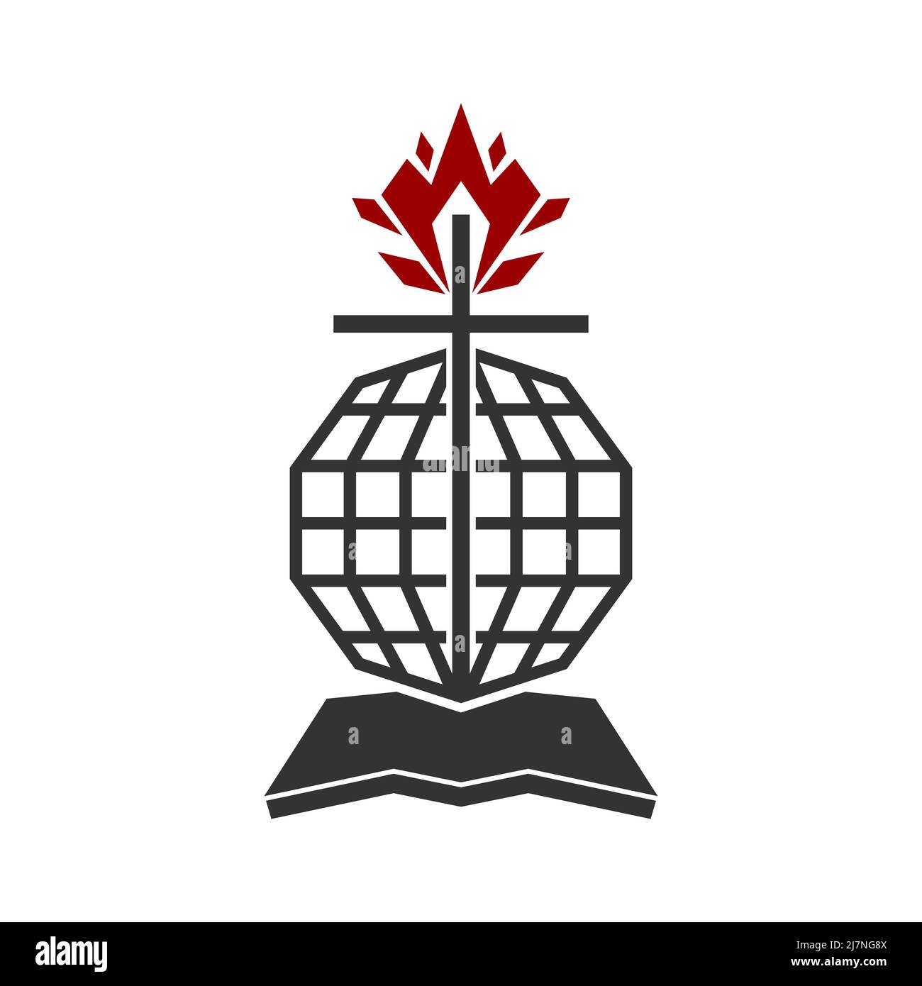 Christian illustration. Church logo. Cross against the background of a ...