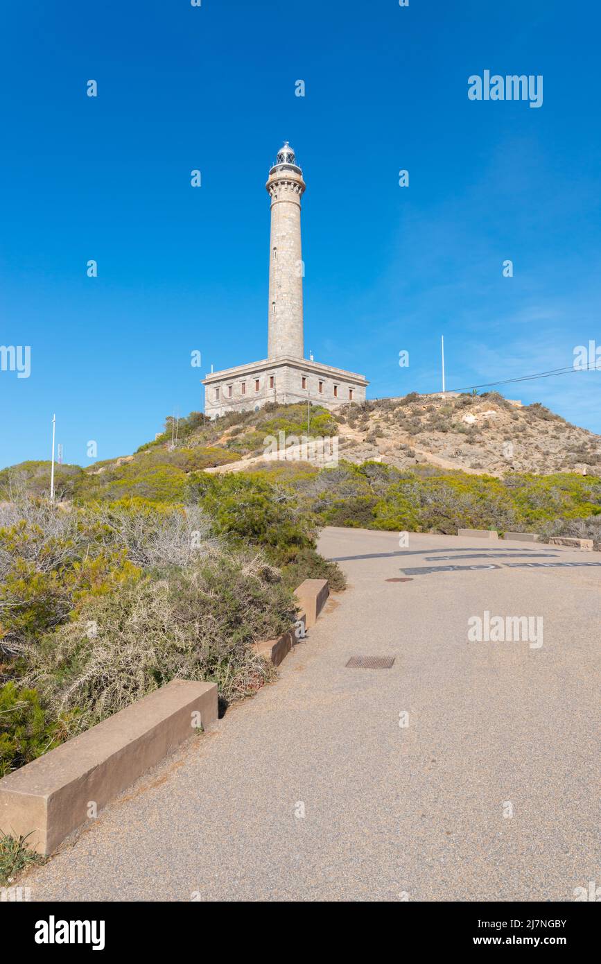 CABO DE PALOS, SPAIN - 07 FEBRUARY 2019 The most important lighthouse ...