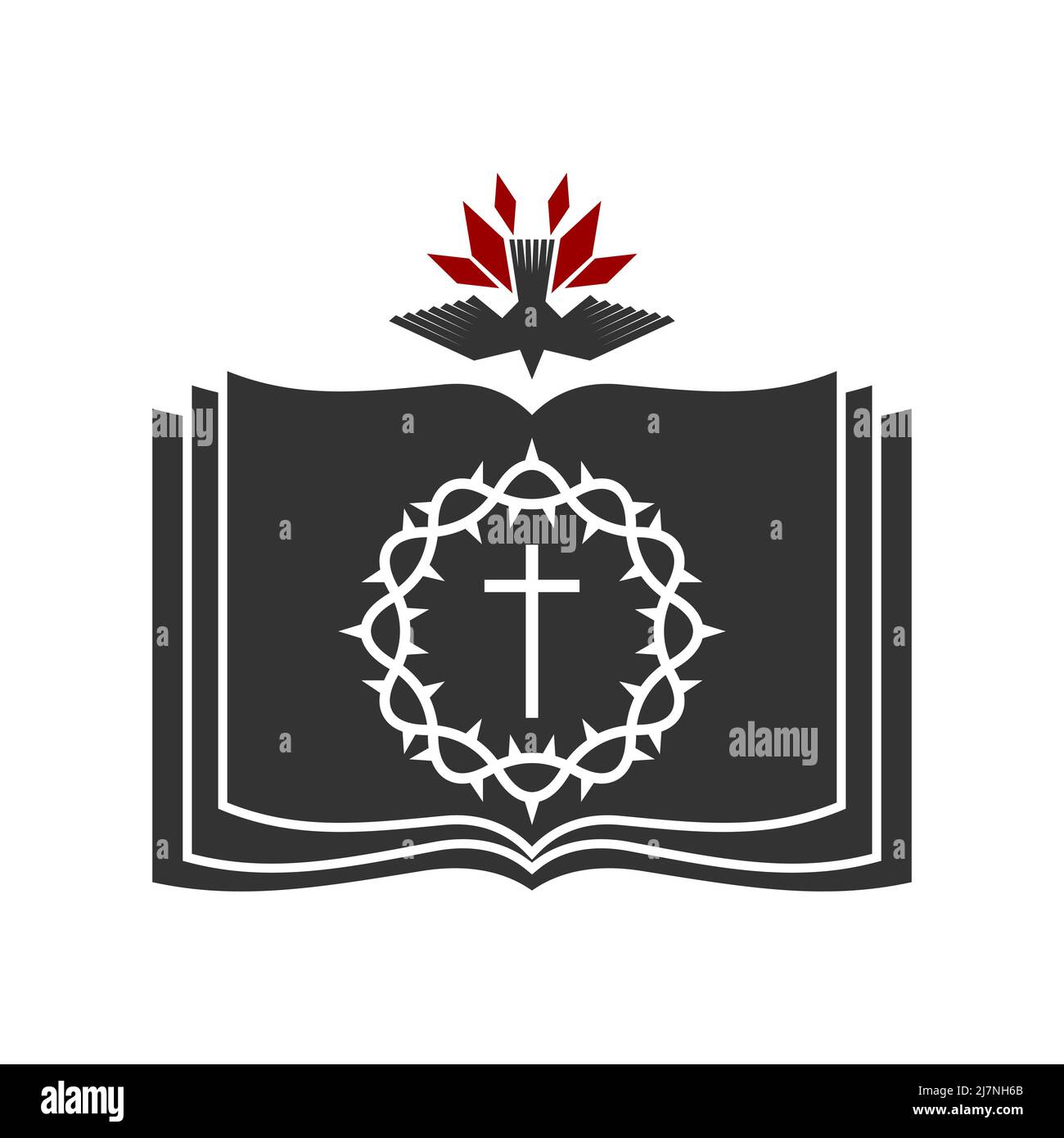 Christian illustration. Church logo. The cross of Jesus against the ...