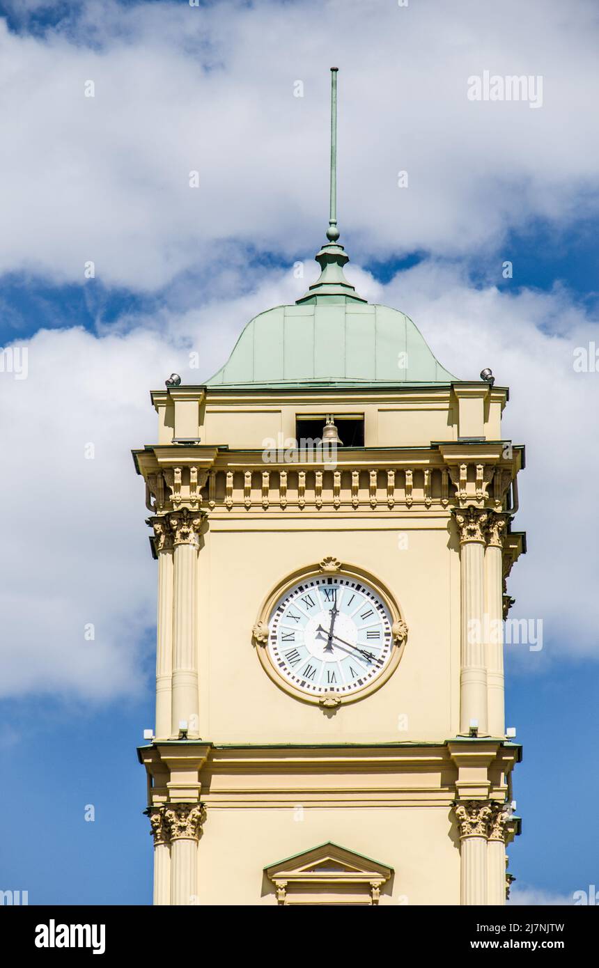 Tower clock on the tower Stock Photo - Alamy