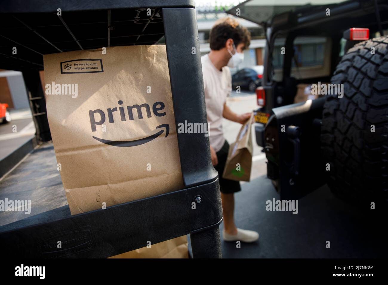 Los Angeles, California, USA. 16th Sep, 2020. Paper grocery bags with ...
