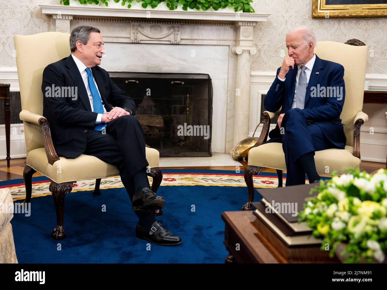 President Biden meets with Prime Minister Mario Draghi of Italy in the ...