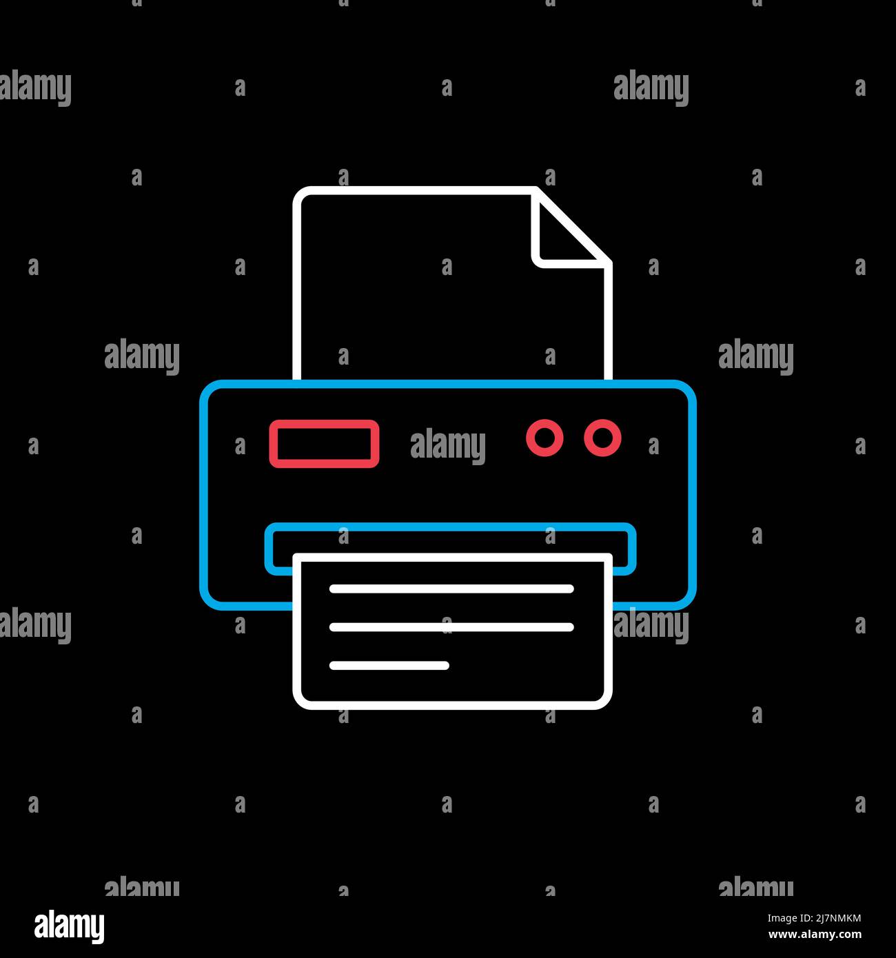 Printer vector outline icon. Office sign. Graph symbol for your web ...