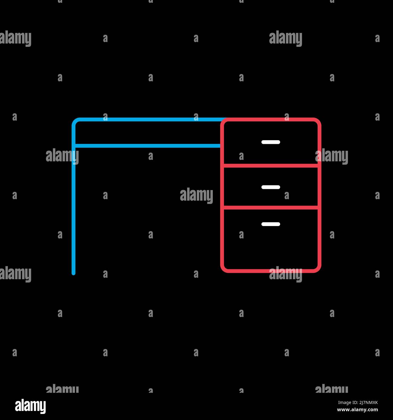 Desk outline icon. Workspace sign. Graph symbol for your web site ...