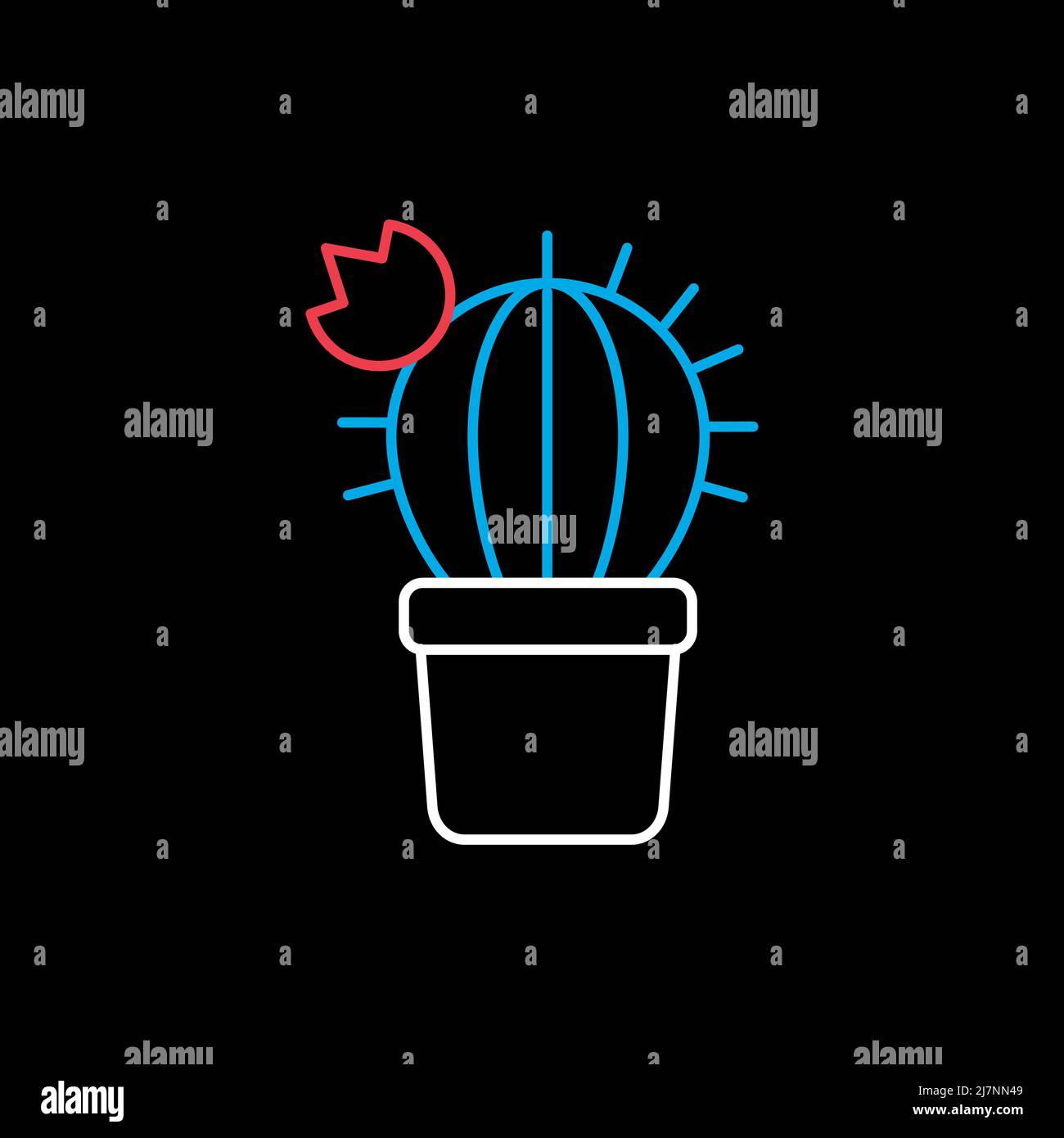 Cactus outline icon. Workspace sign. Graph symbol for your web site ...