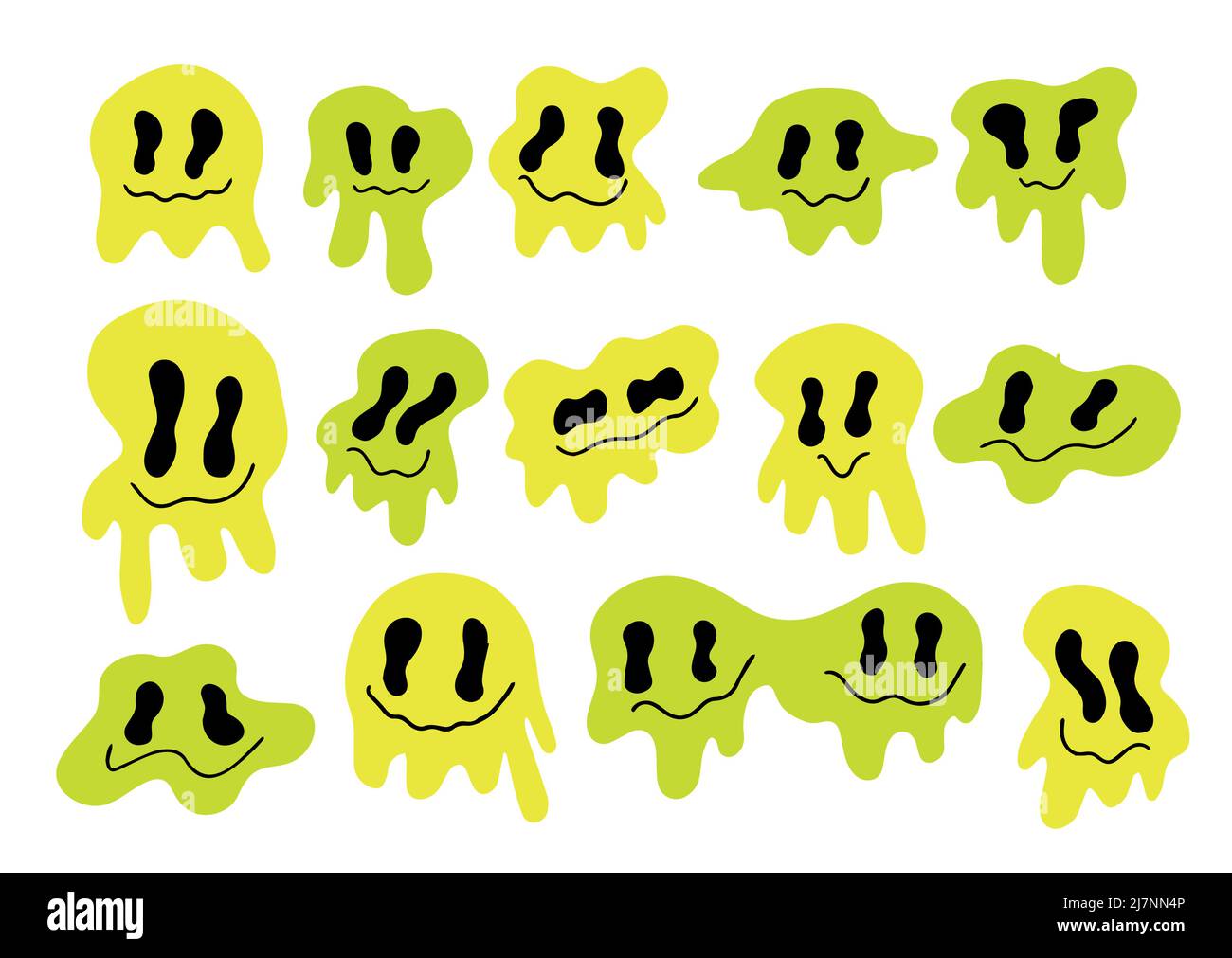 Cool Drippy distorted Smile set. Acid Trip Stock Vector Image & Art - Alamy