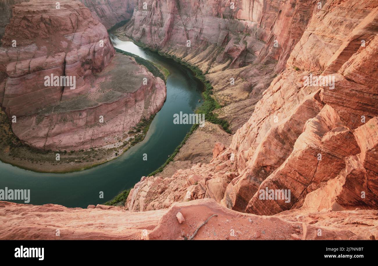 Horse Shoe Bend on Colorado River. Adventure american vacation concept ...