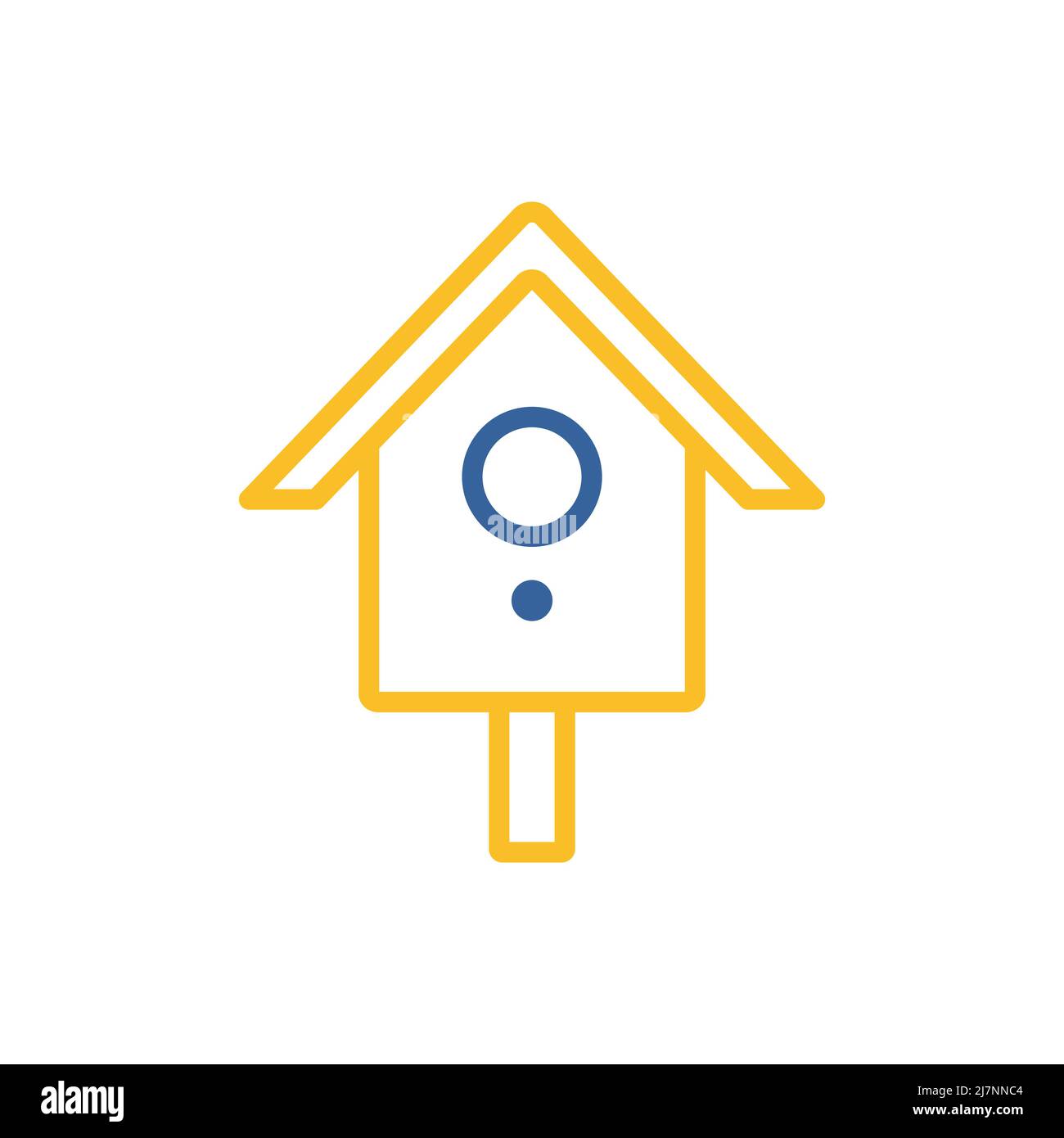 Nesting box or birds house vector isolated icon. Graph symbol for pet ...