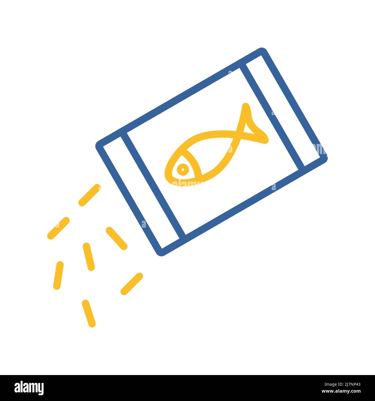 Pet fish feed vector isolated icon. Pet animal sign. Graph symbol for ...
