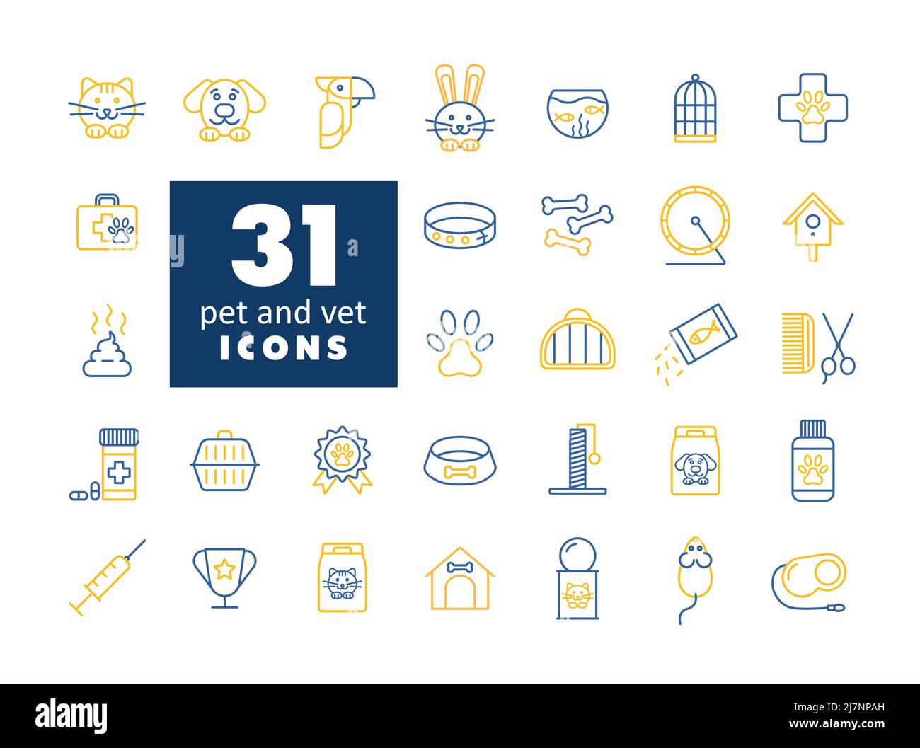 Pet and vet vector isolated icon set. Graph symbol for pet and ...