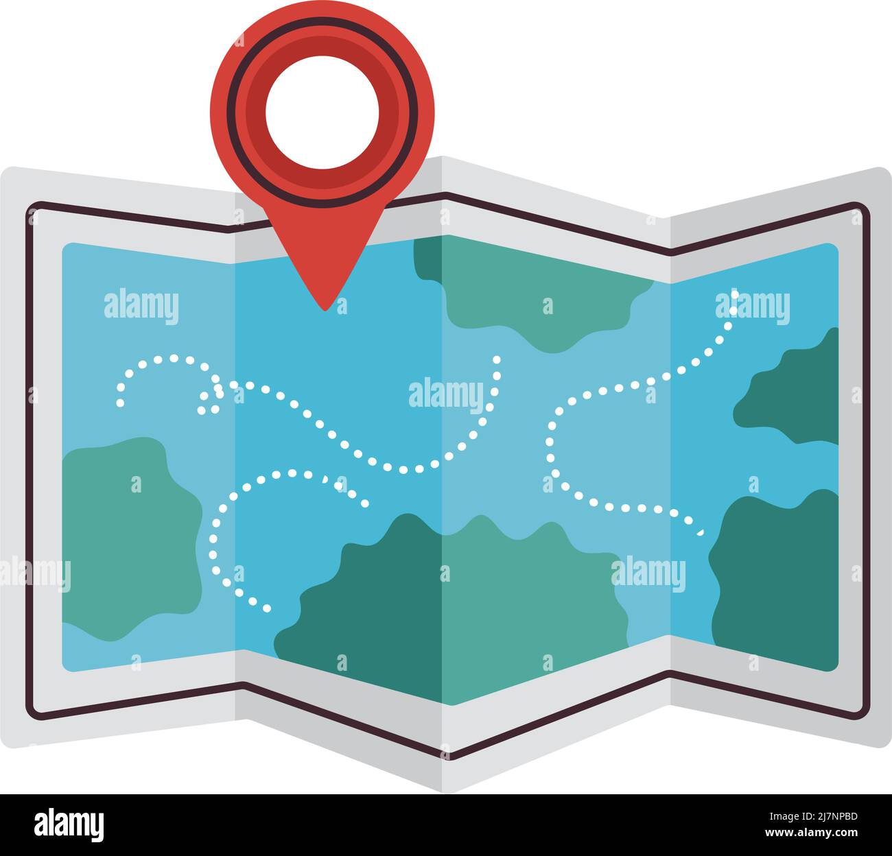 paper map and pin location Stock Vector Image & Art - Alamy