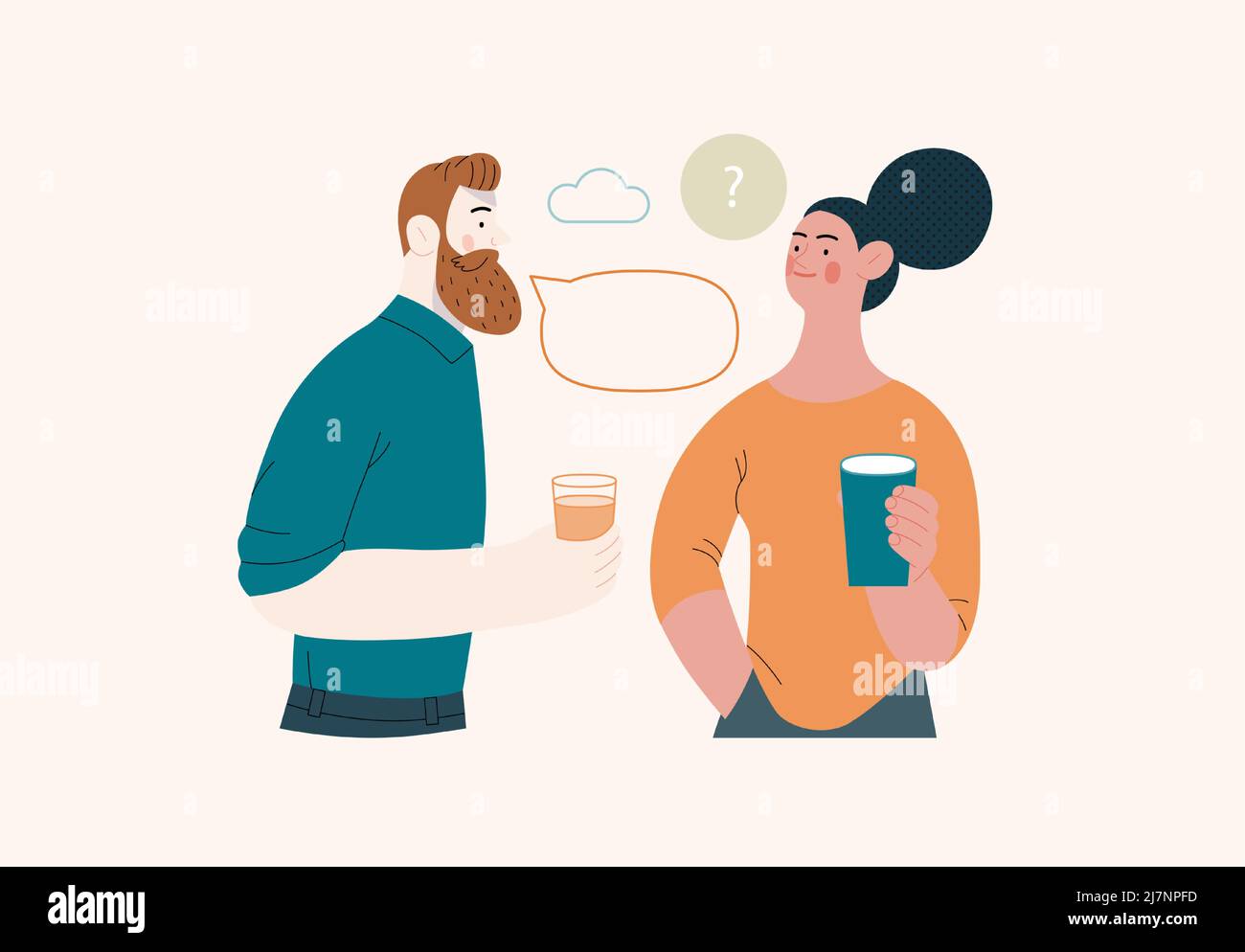 People portrait - Conversation -Modern flat vector concept illustration ...