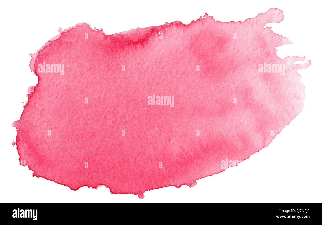 Abstract pink watercolor splash texture isolated on white background ...