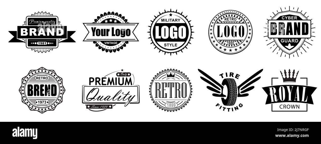 Set of vintage style badges, logos, emblem. Old school vintage sign ...