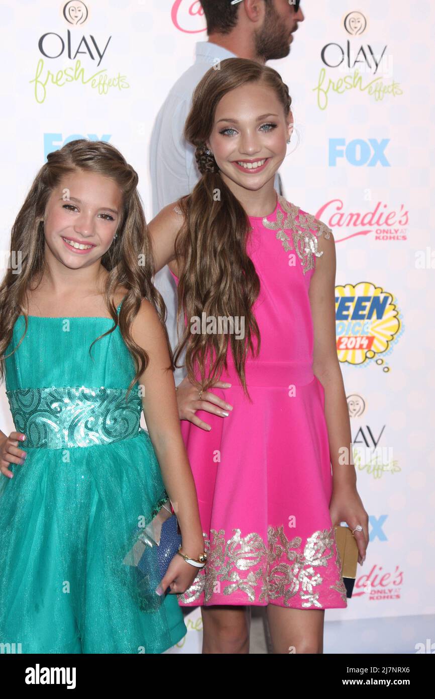 LOS ANGELES - AUG 10: Mackenzie Zielger, Maddie Ziegler at the 2014 ...