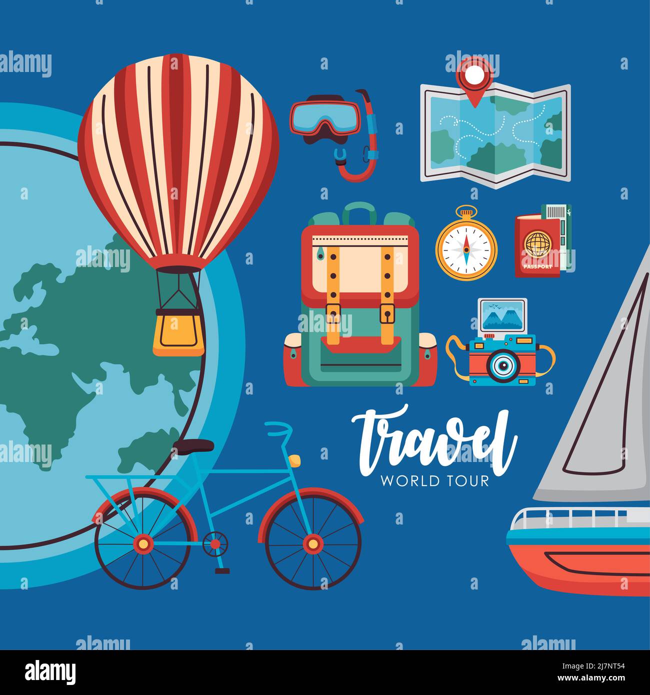 travel world tour poster with vehicles Stock Vector Image & Art - Alamy